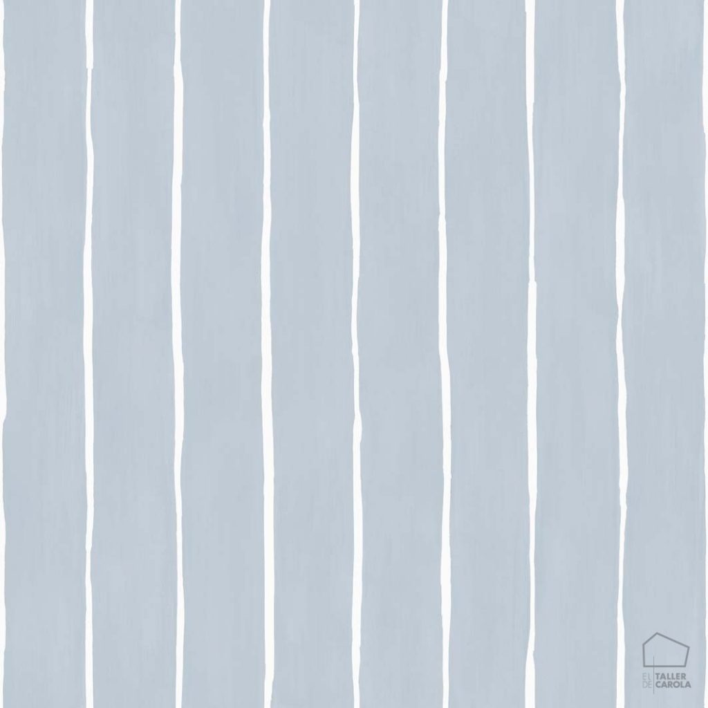 Papel Pintado Rayas Mano Alzada Azul Claro – El Taller de Carola